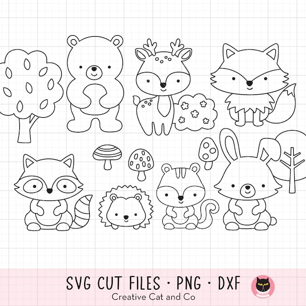 Woodland Animals Svg - Etsy