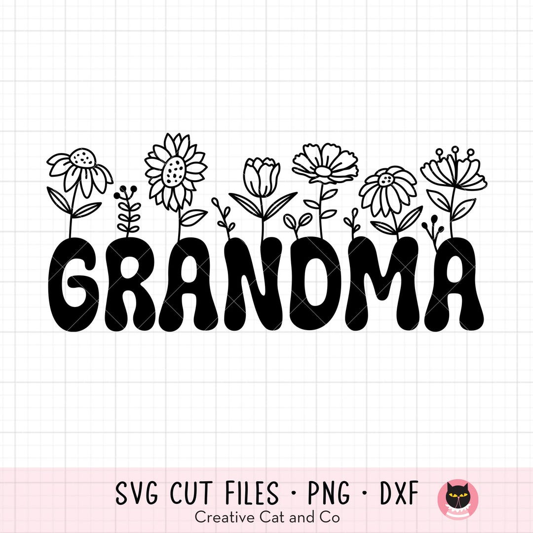 Grandma SVG, Grandma PNG, Retro Grandma Svg, Wildflowers, Mother’s Day ...