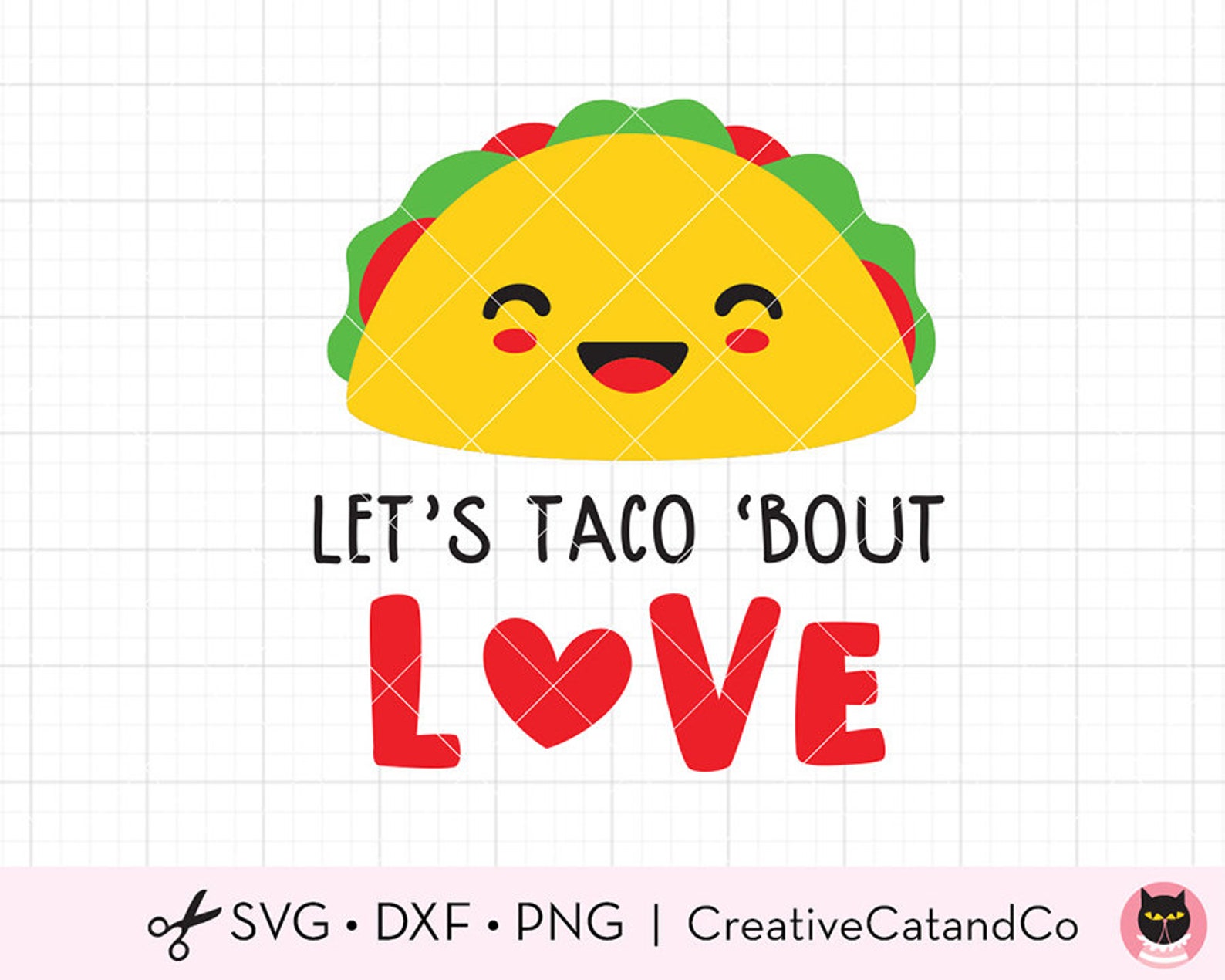 Lets Taco Bout Love SVG Cute Funny Kid Valentines Day Happy - Etsy