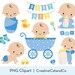 Baby Boy Shower Clipart Clip Art Cute Baby Boy Birthday in - Etsy