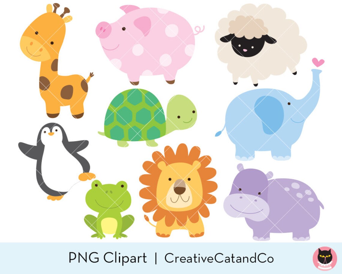 Animal Clipart Clip Art Baby Animal Jungle Clipart Zoo Clipart - Etsy