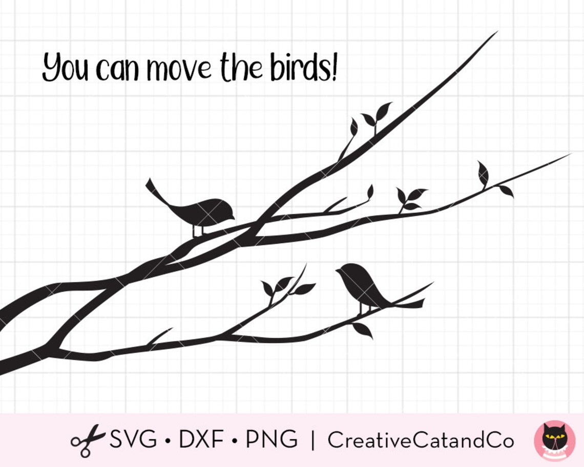 Birds on Branch SVG DXF Birds on Tree SVG Love Bird Couple Svg - Etsy