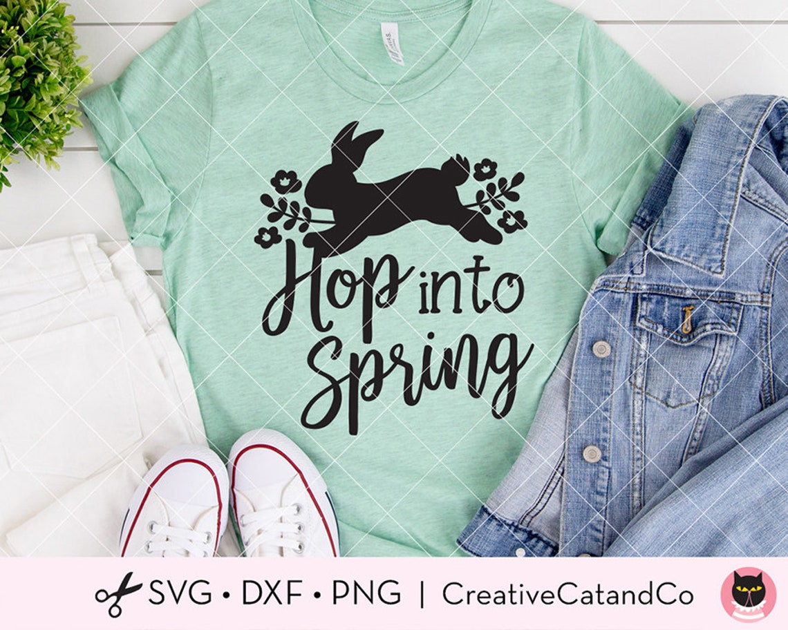 Hopping Bunny Silhouette SVG Hop Into Spring Leaping Jumping - Etsy
