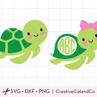 Turtle Monogram - Etsy