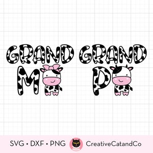 Grandma Cow Svg, Grandpa Cow Svg, Png, Cute Cow Family Cartoon, Cow ...
