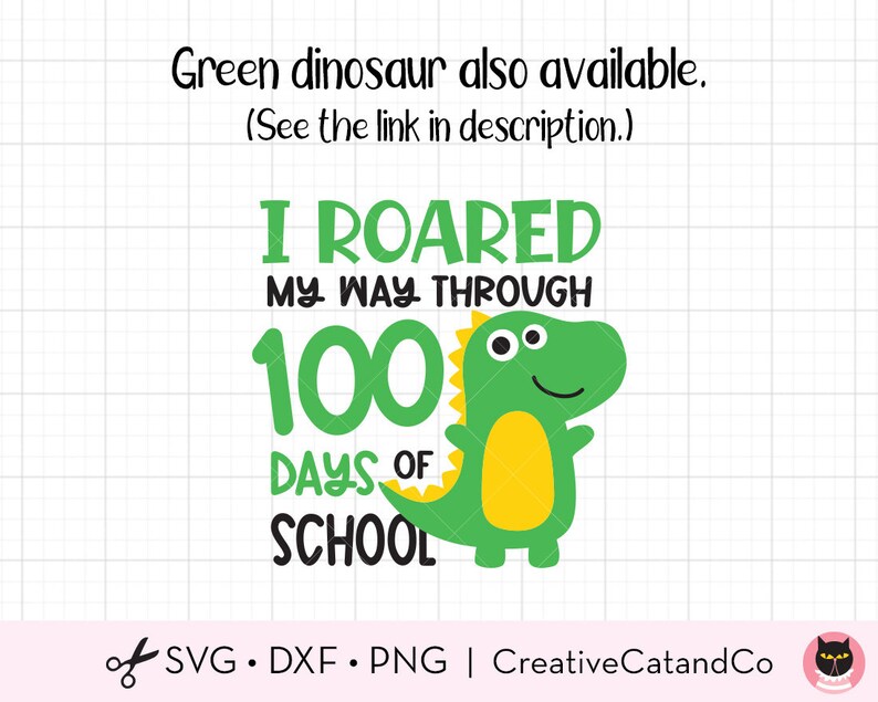 100 Days of School Dinosaur Svg 100th Day of School Girl - Etsy