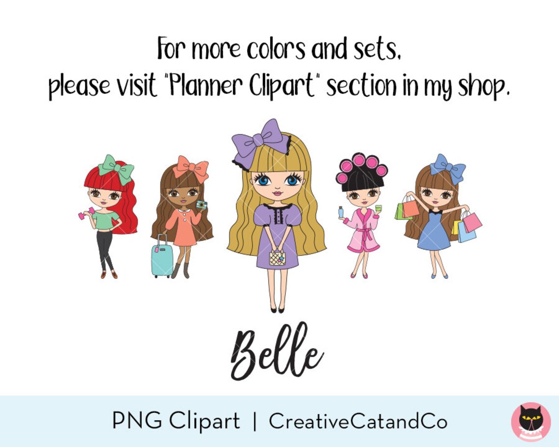 Blonde Hair Girl Planner Clipart Study Work Appointment - Etsy