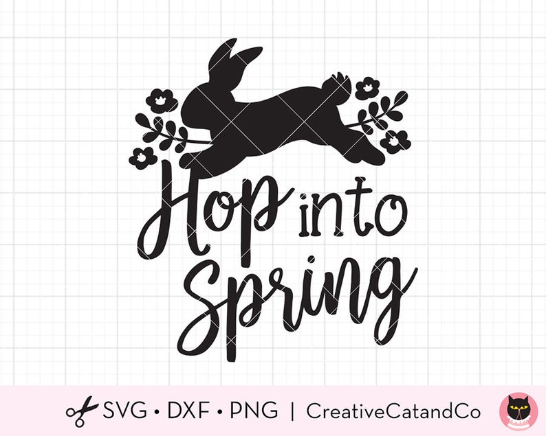 Hopping Bunny Silhouette SVG Hop Into Spring Leaping Jumping - Etsy