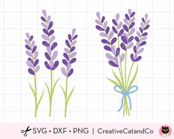Lavender SVG Cuttable Lavender Bunch Bouguet Bundle Svg Dxf - Etsy España