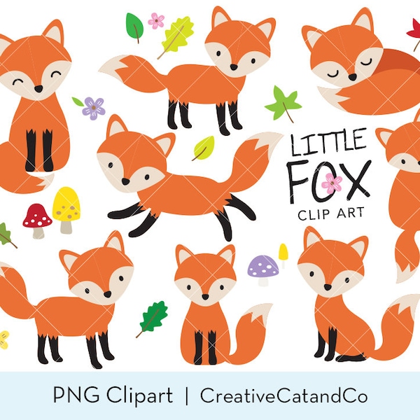 Fox Clipart - Etsy