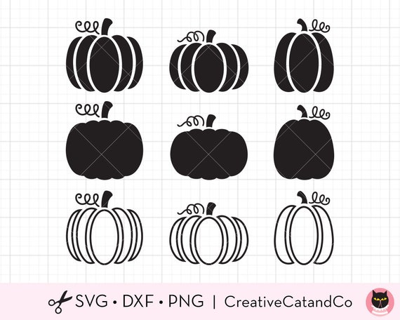 Pumpkin Silhouette Bundle Svg Split Pumpkin Svg Outlined - Etsy