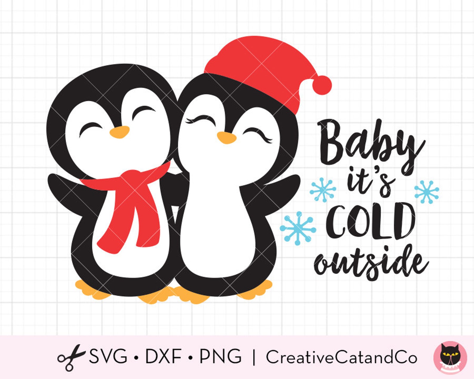 Winter Penguin Baby It is Cold Outside Svg Holiday Penguin | Etsy