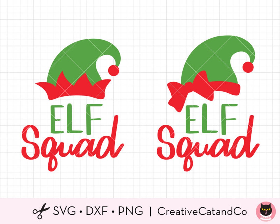 Elf Squad SVG DXF Cute Christmas Elf Hat With Bow Svg Dxf Files for ...