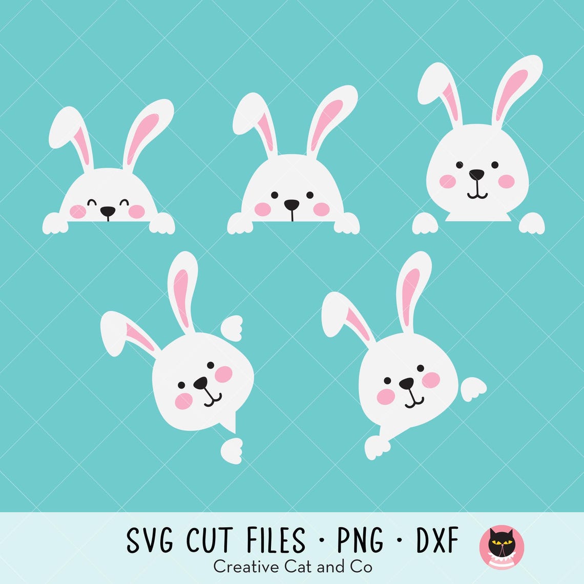 Peeking Easter Bunny Svg Png, Cute Bunny, Hide and Seek, Happy Easter ...
