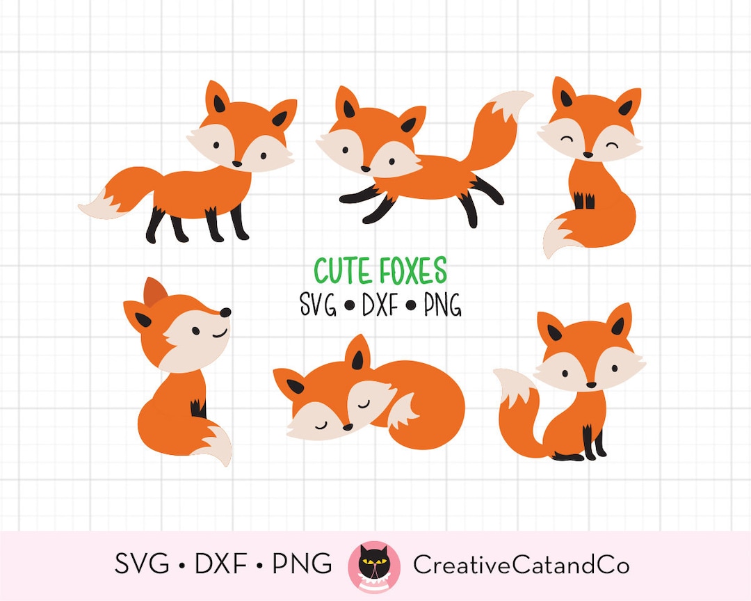 Fuchs SVG-Bundle, niedlicher Fuchs-Svg-Png, sitzende schlafende ...