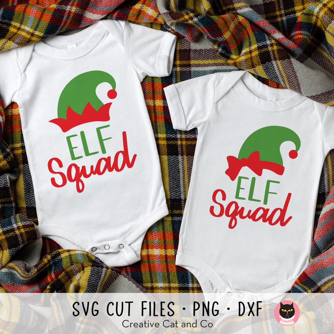 Elf Squad SVG DXF Cute Christmas Elf Hat With Bow Svg Dxf Files for ...