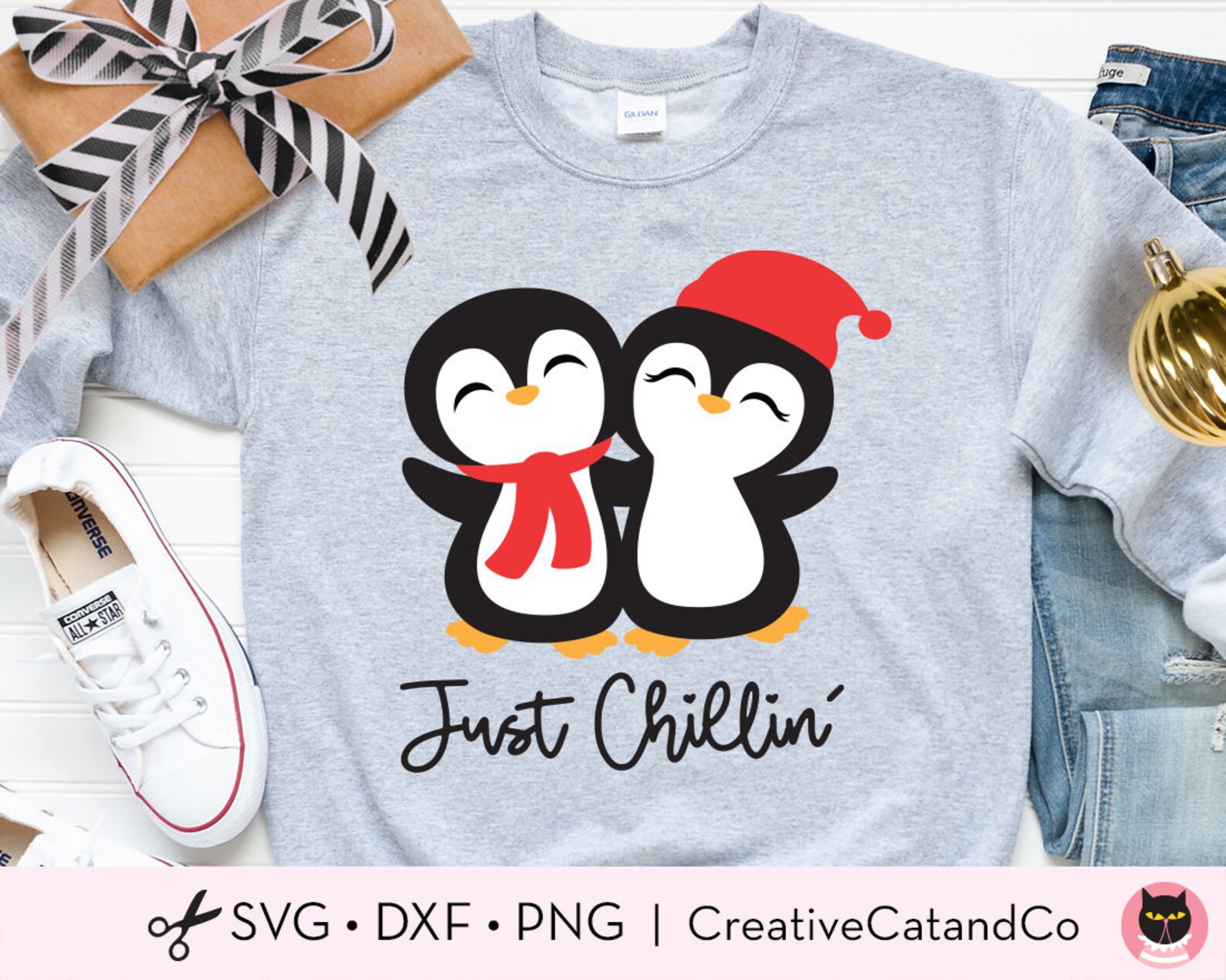 Just Chillin Penguins Svg Christmas Holiday Penguins Winter - Etsy