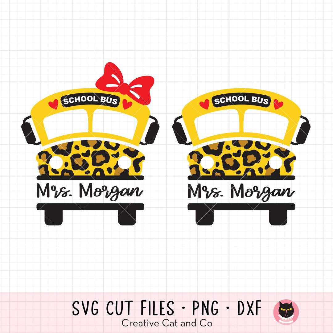 School Bus SVG, School Bus Split Frame, School Bus Driver Gift, Name ...