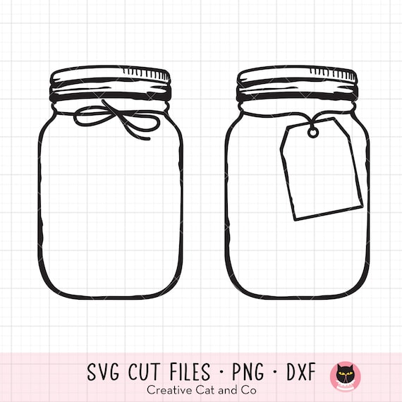 Vintage Clip Art Cute Glass Mason Jar Label Mason