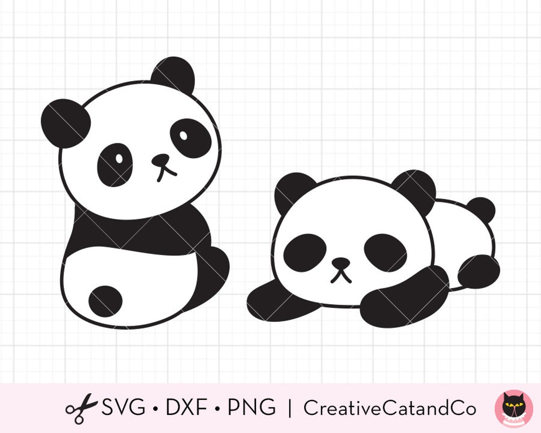 Cuttable Baby Panda SVG DXF, Cute Sleeping Lazy Panda Svg Dxf File for ...