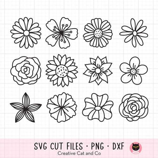 Flower Picture to Draw - Etsy