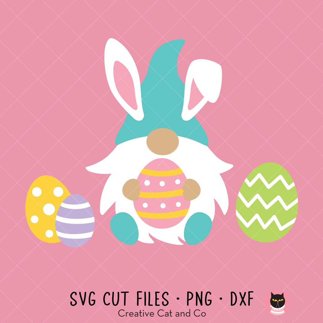 Easter Gnome Bunny Ears SVG PNG, Cute Easter Eggs Clipart, Happy Easter ...