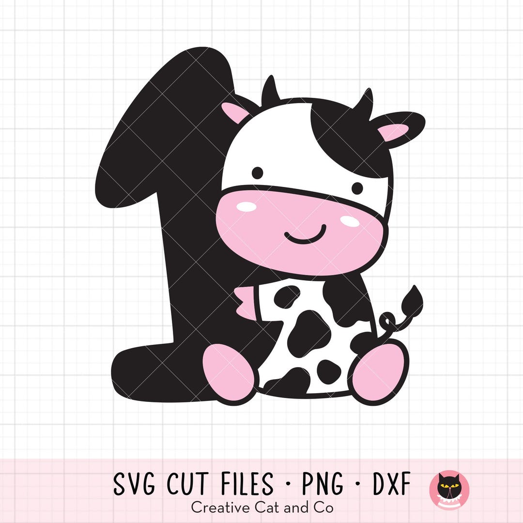 Cow First Birthday SVG PNG, Boy 1st Birthday, T-shirt Design, Cute Baby ...