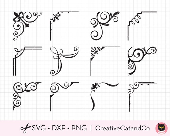 Papercraft Craft Supplies & Tools Corner Frame svg Decoration svg ...