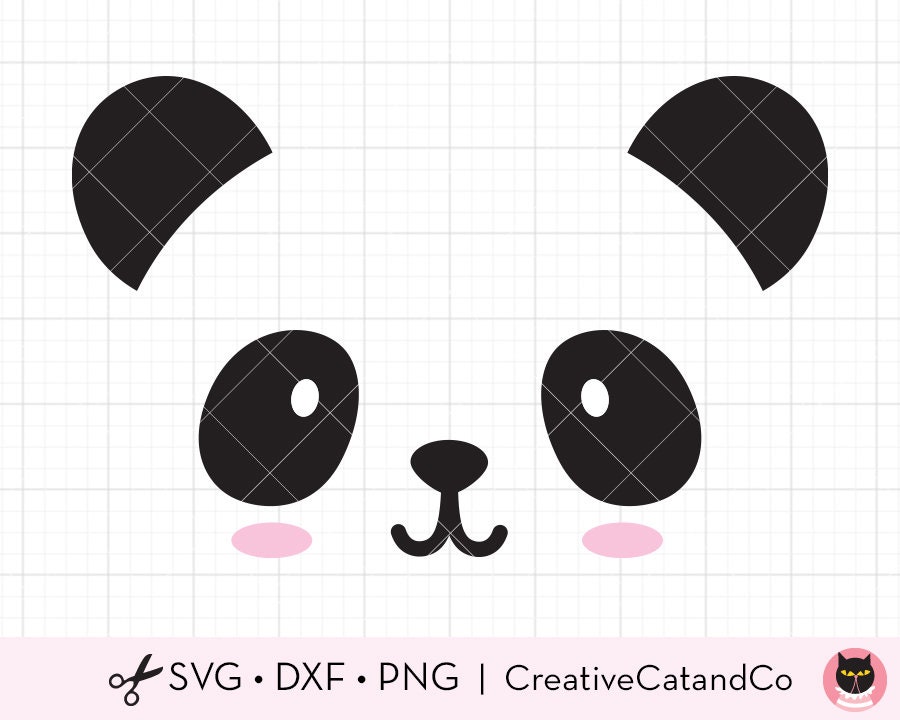 Panda Face SVG DXF Cuttable Cute Plain Simple Panda Bear Face - Etsy