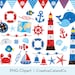 Nautical Clipart Sailing Clipart Anchor Clipart Lighthouse Clipart ...