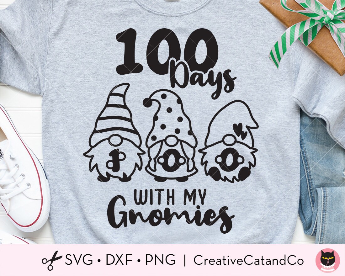100 Days of School With Gnomies Svg Png Gnome 100 Days of - Etsy