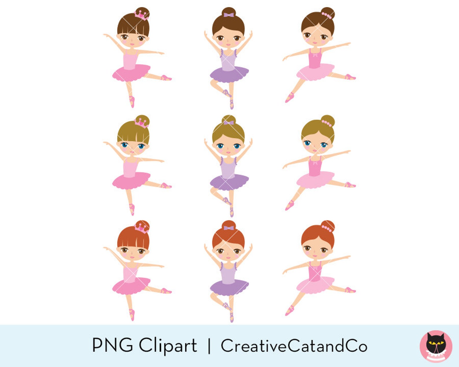 Ballerina Clipart Ballet Clipart Girl Ballerina Clip Art Girl | Etsy
