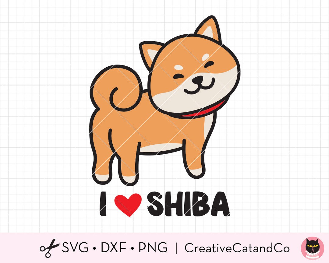 Shiba Inu Dog SVG I Love Shiba Japanese Dog Breed PNG Clipart Svg Dxf ...