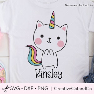 Unicorn Cat SVG DXF Files for Cricut or Silhouette Caticorn Kittycorn ...