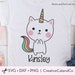 Unicorn Cat SVG DXF Files for Cricut or Silhouette Caticorn Kittycorn ...