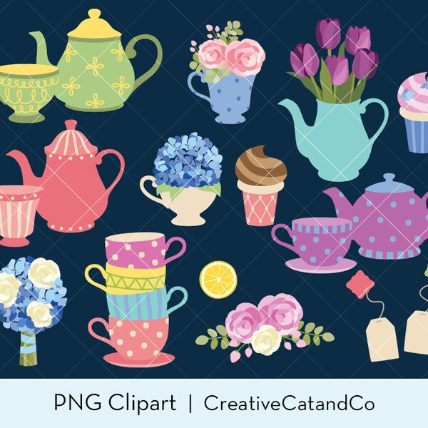 High Tea Clip Art - Etsy