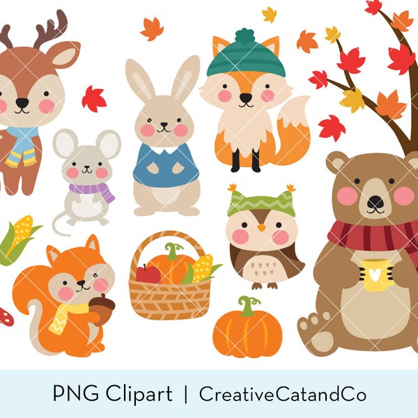Fall Owl Clipart - Etsy