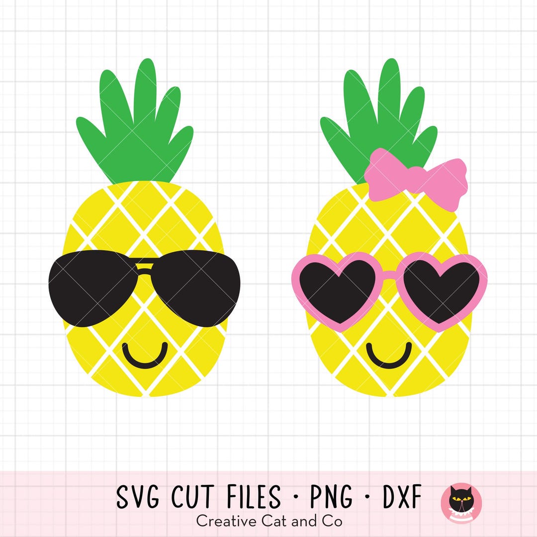Pineapple With Sunglasses SVG PNG Clipart, Funny Summer Pineapple ...