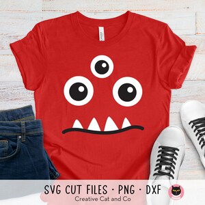 Cute Monster Faces SVG PNG DXF | Halloween Monster Eyes and Teeth ...
