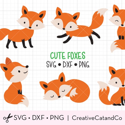 Cute Fox SVG PNG DXF. Whole & Layered Files. Digital Download. - Etsy