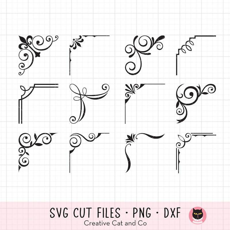 Corner Line Design Svg - Etsy