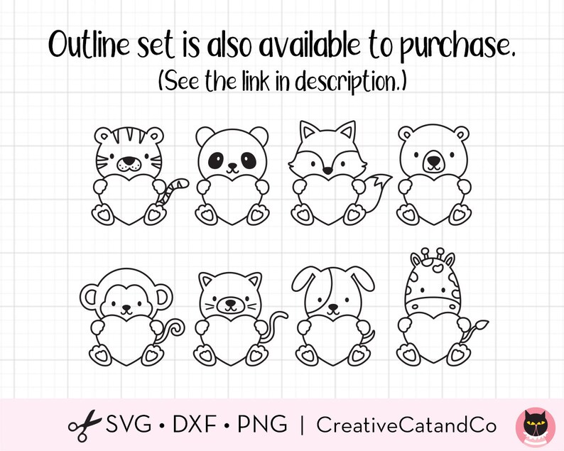 Valentine's Day Animals Svg Animals Holding Hearts Love - Etsy