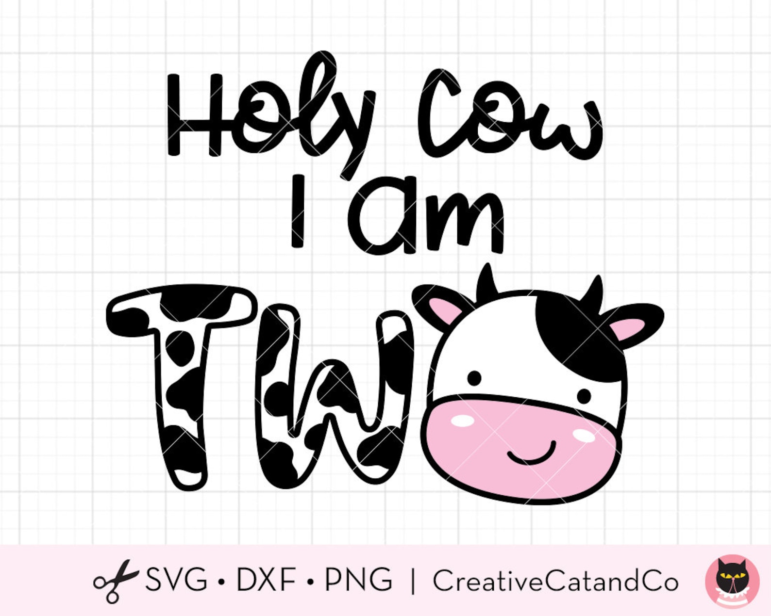 Holy Cow I Am Two Svg, Png, Boy 2nd Birthday Svg, Cow Farm Theme ...