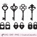 Key and Lock SVG DXF, Vintage Keys and Locks, Heart Shape Key, Princess ...