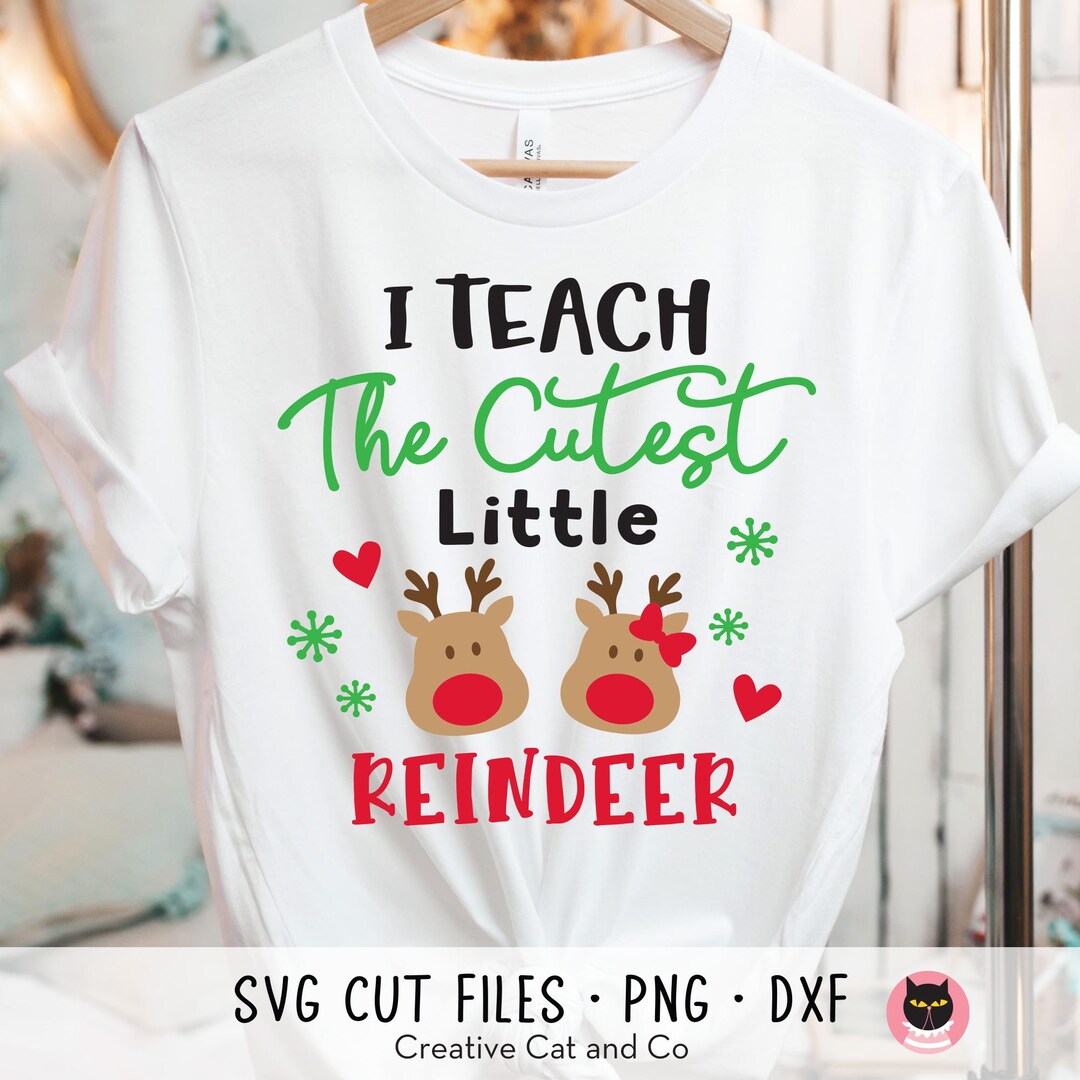 Teacher Christmas Svg Png, School Teacher Holiday, I Teach Cutest ...