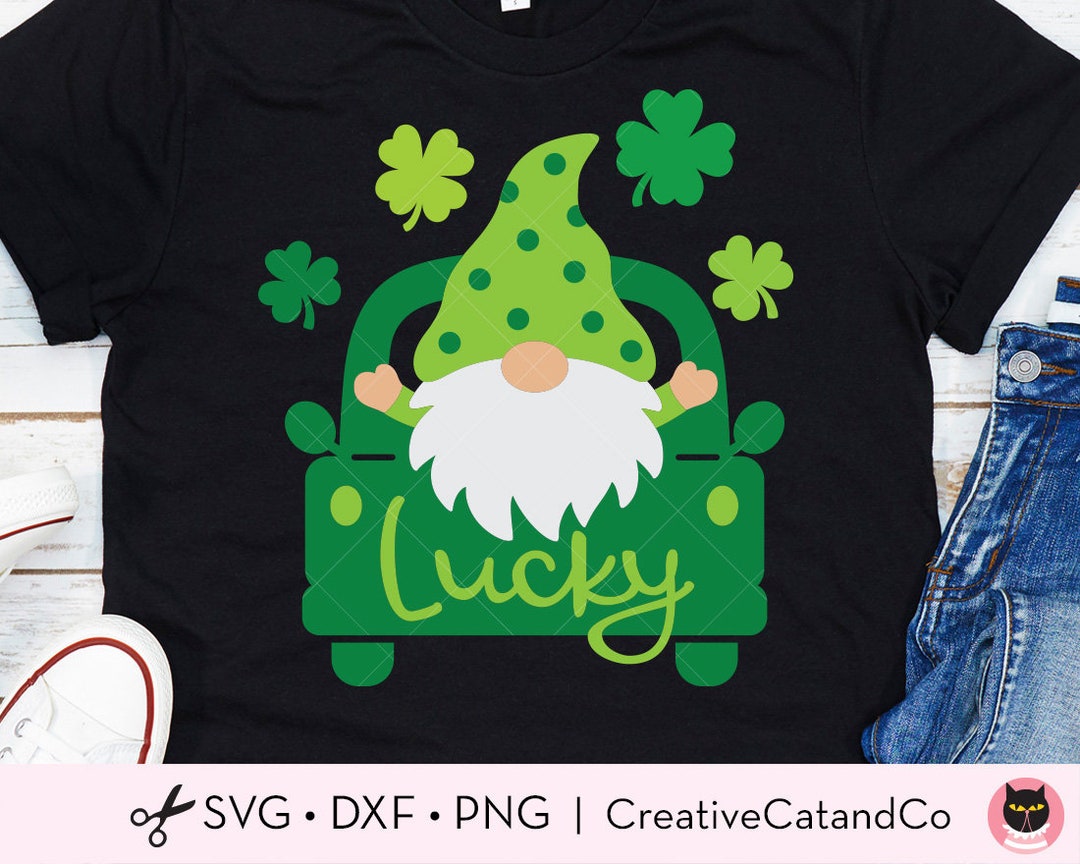 St Patricks Day Gnome On Truck Svg Png Sublimation Lucky Gnome St