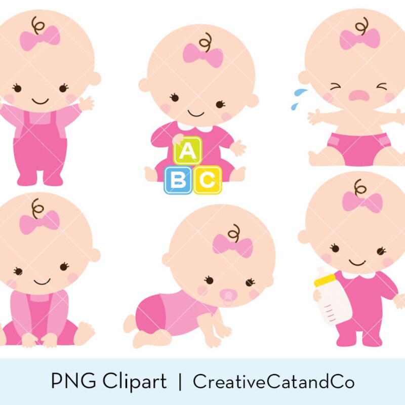 Baby Girl Clip Art - Etsy