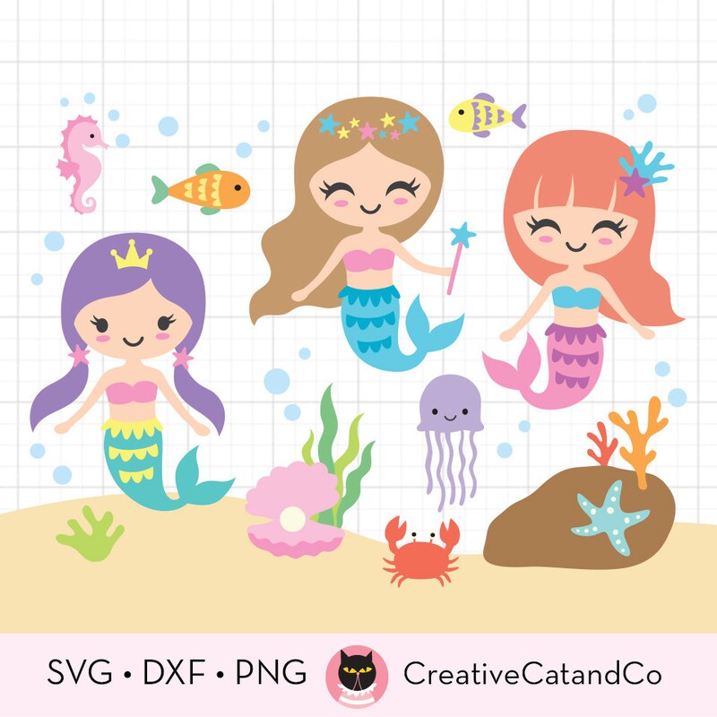Mermaid Svg - Etsy