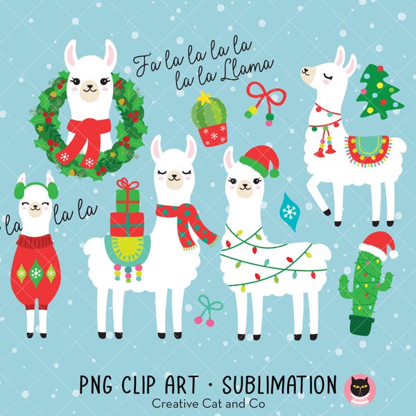 Christmas Llama - Etsy