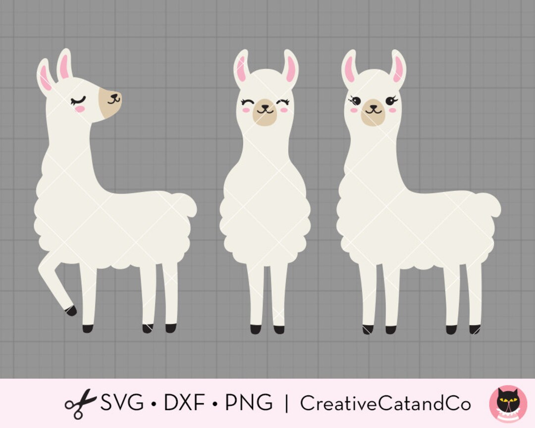 White Llama SVG DXF Files for Cricut Cute Plain White Simple Llama ...